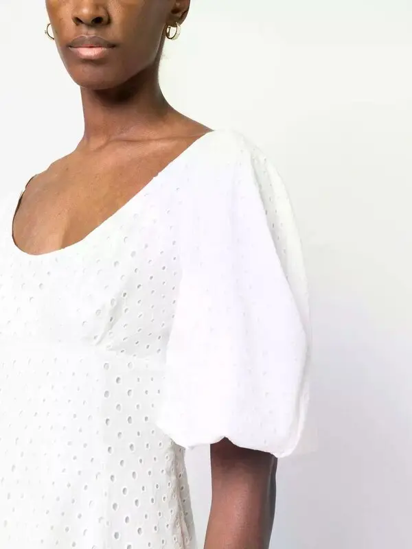 Kenzo Puff-sleeve Embroidered Midi Dress