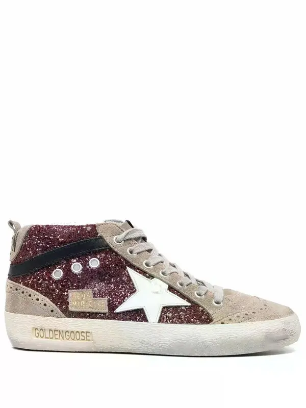GOLDEN GOOSE Mid Star High-top Sneakers - Red
