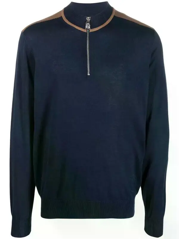 BILLIONAIRE Zip Collar Silk-cotton Jumper