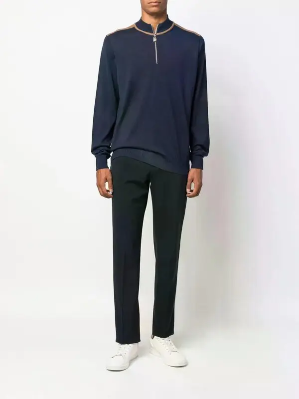 BILLIONAIRE Zip Collar Silk-cotton Jumper