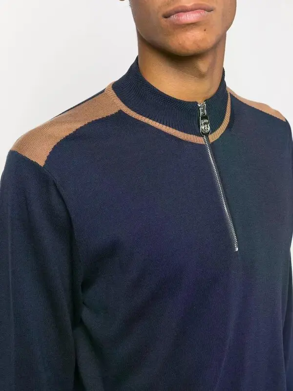 BILLIONAIRE Zip Collar Silk-cotton Jumper