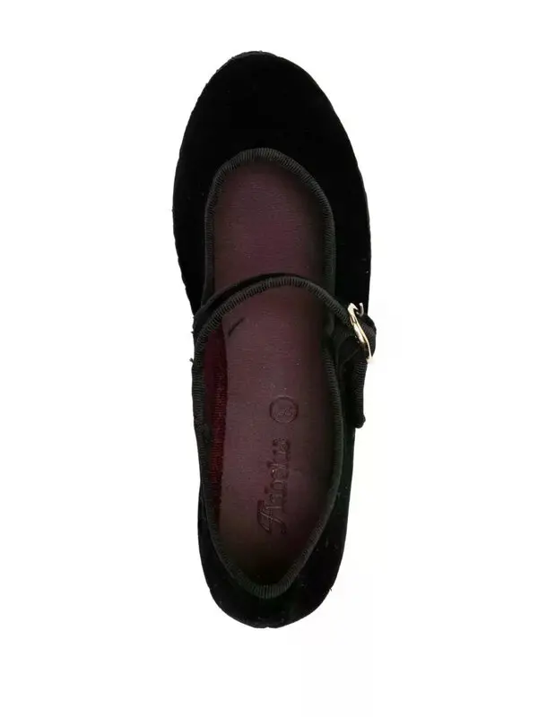 FLABELUS Antonia Ballerina Flats With Buckle Detail - Black