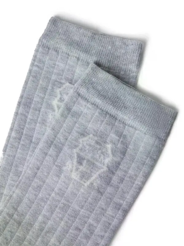 Brunello Cucinelli Intarsia-logo Knitted Crew Socks