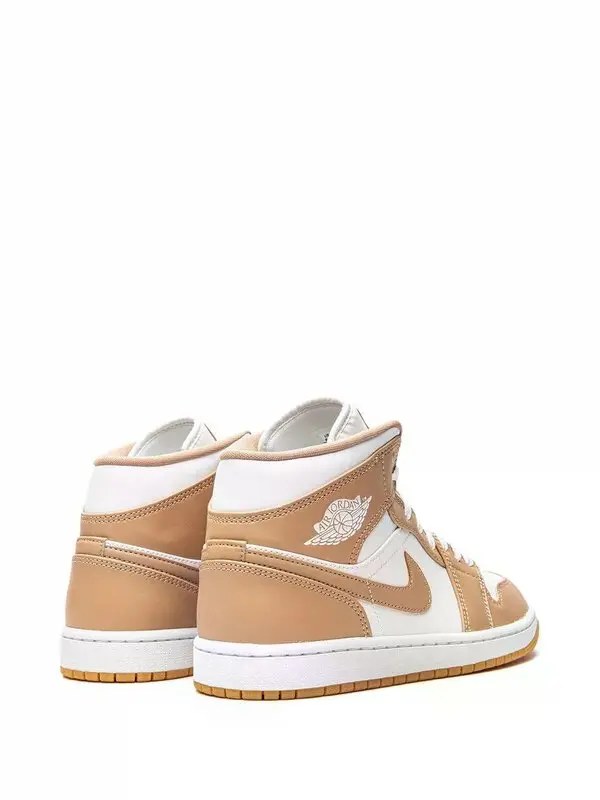 JORDAN Air 1 Mid Tan/gum Sneakers - White
