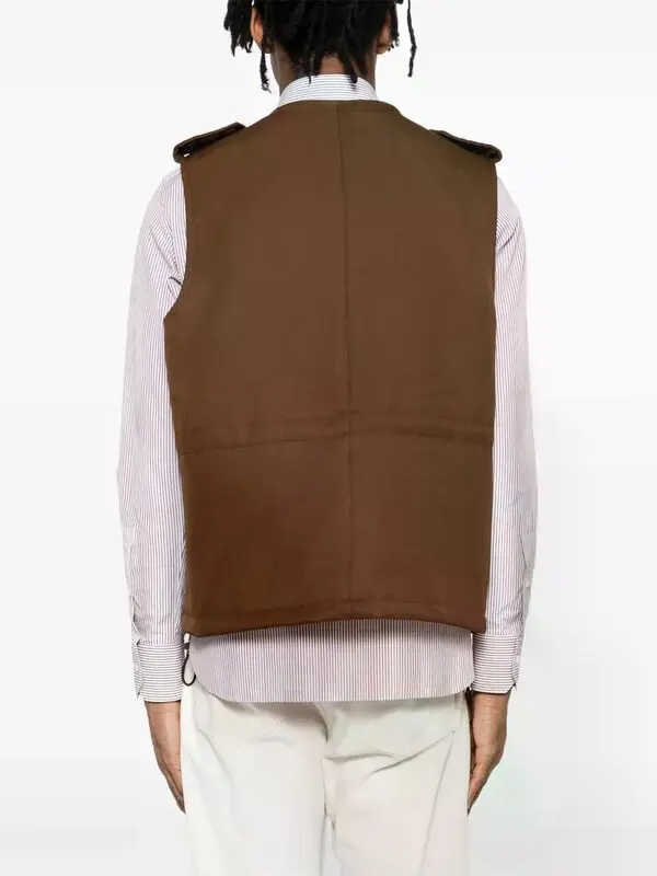 Caruso Chocolate Padded Gilet - Brown
