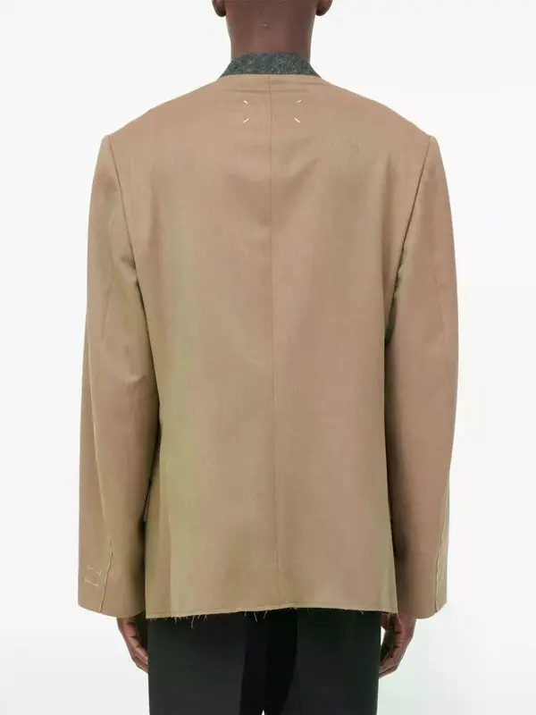 MAISON MARGIELA Collarless Single-breasted Wool Blazer
