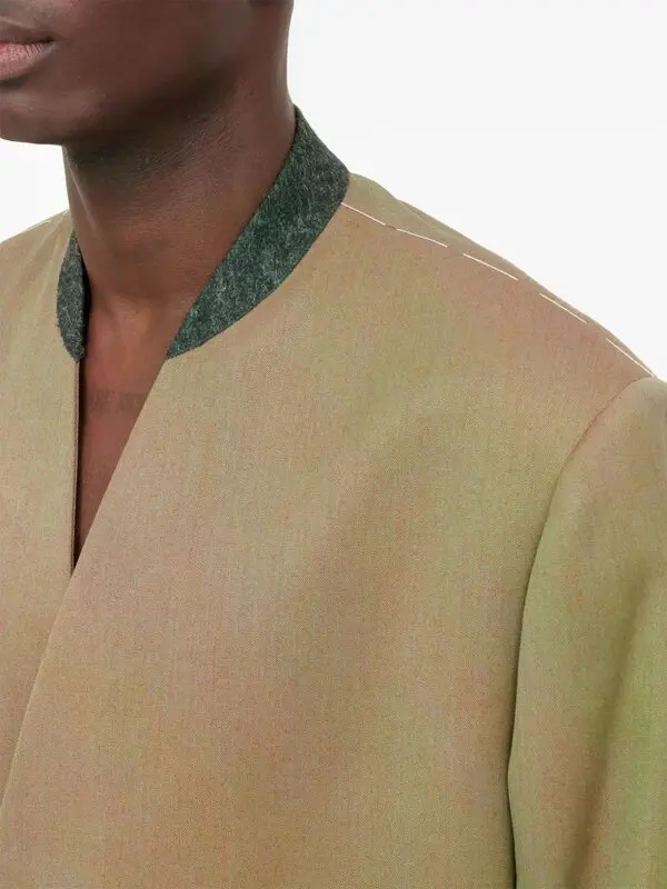 MAISON MARGIELA Collarless Single-breasted Wool Blazer