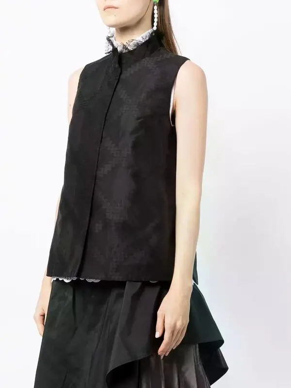 Shiatzy Chen Lace-trim Sleeveless Shirt