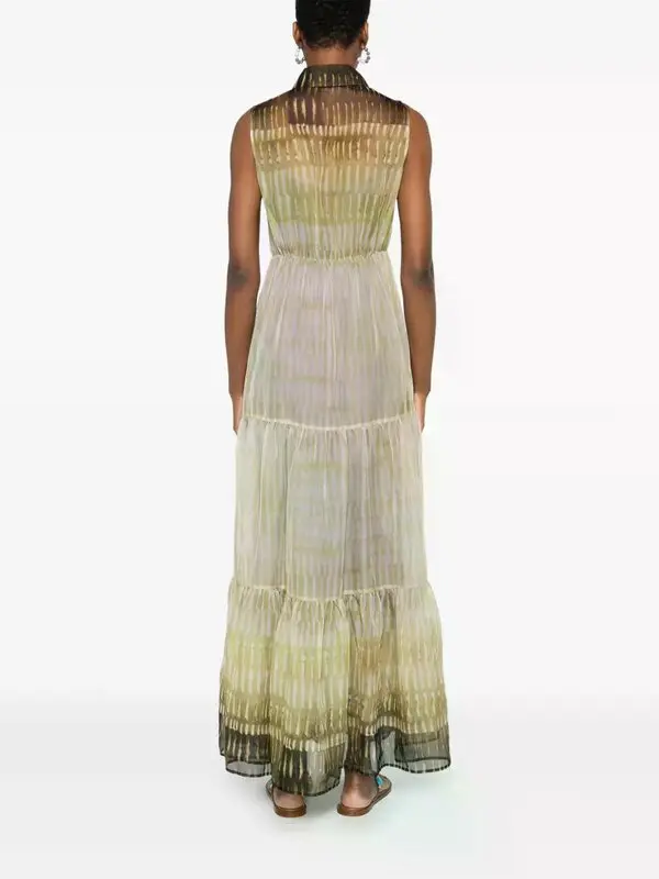 Liu Jo Sleeveless Tiered Maxi Dress With Classic Collar