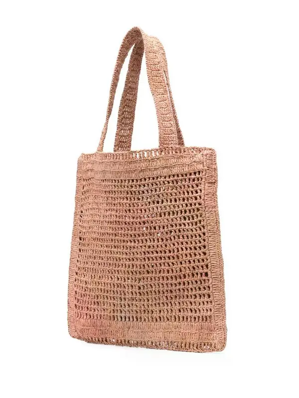 Chloé Raffia Tote Bag With Logo Charm - Neutrals