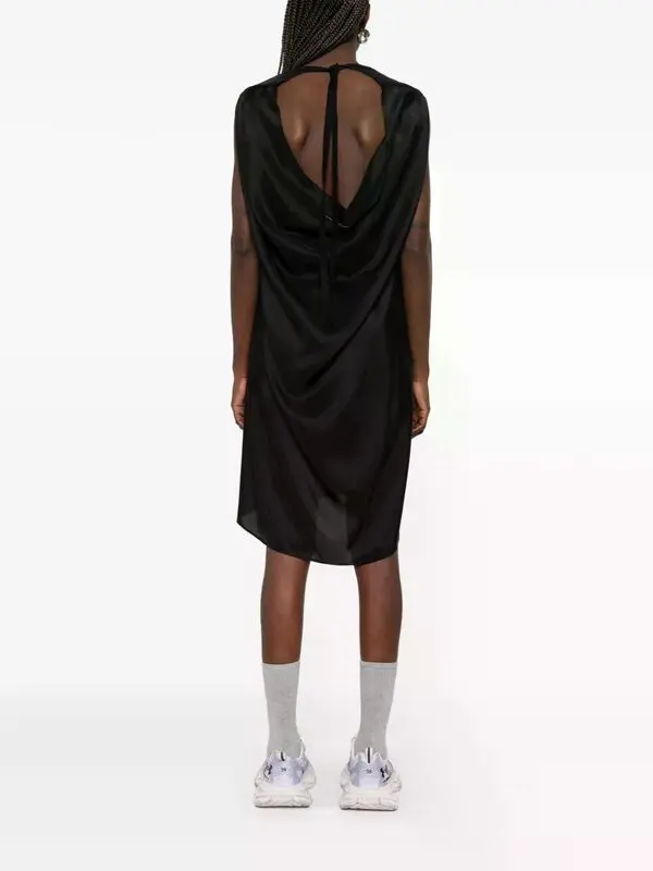 MAISON MARGIELA Silk Midi Dress With Cowl Neck