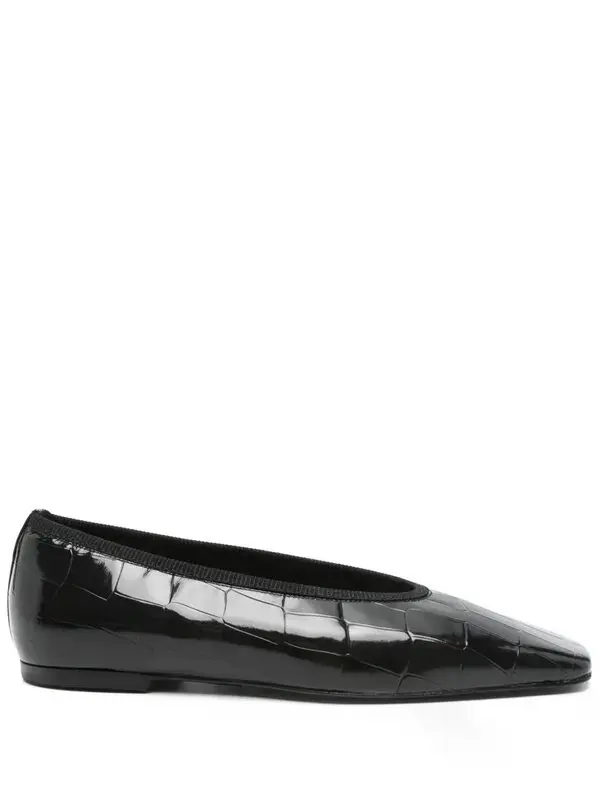 TOTEME Croc-embossed Ballerina Flats