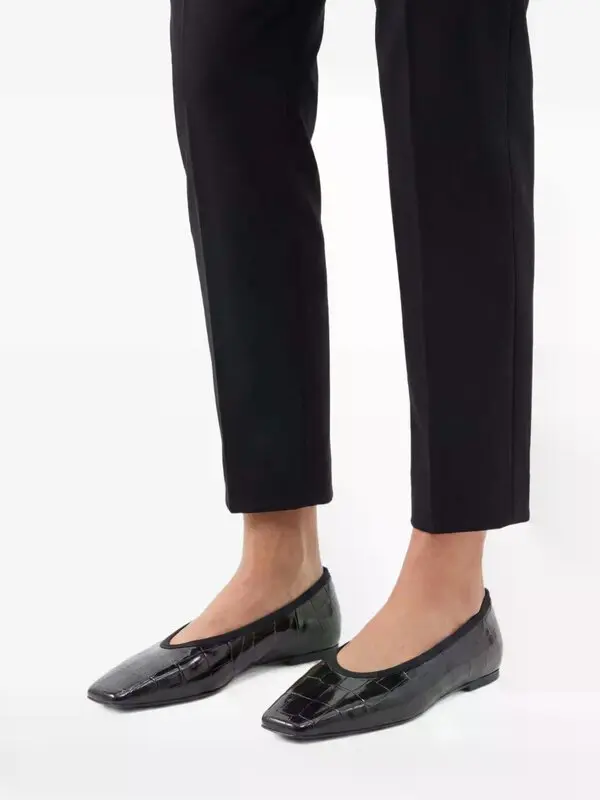 TOTEME Croc-embossed Ballerina Flats