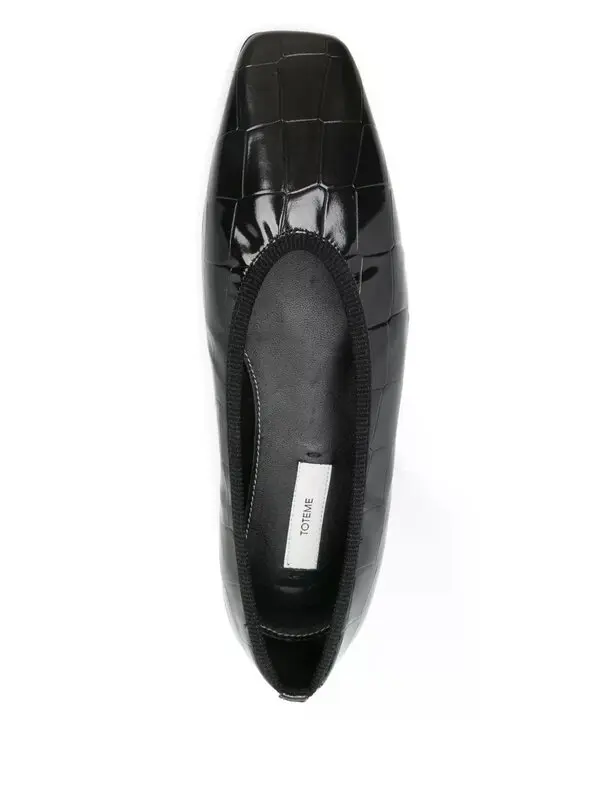 TOTEME Croc-embossed Ballerina Flats