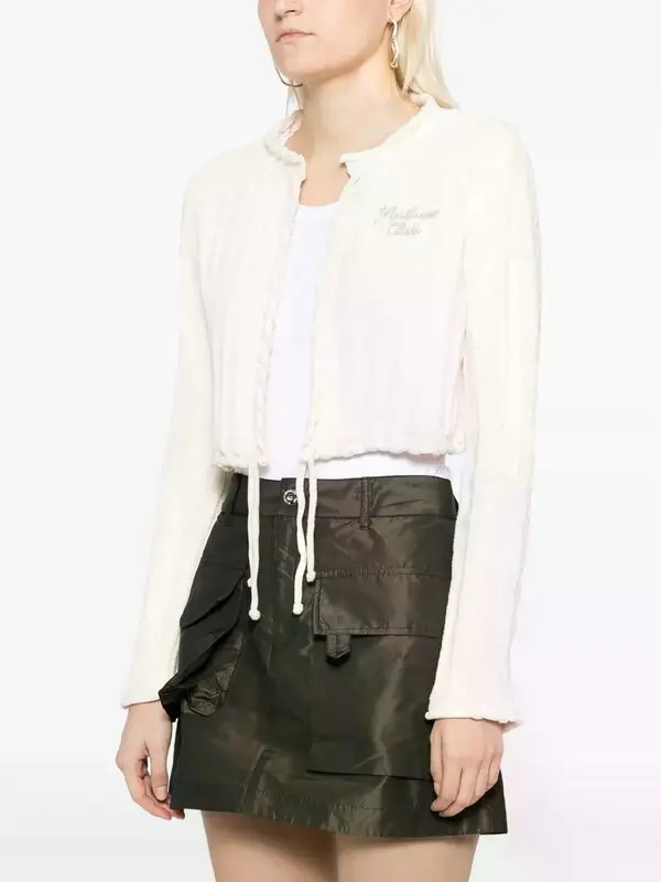 MUSIUM DIV. Logo-embroidered Ribbed Cardigan