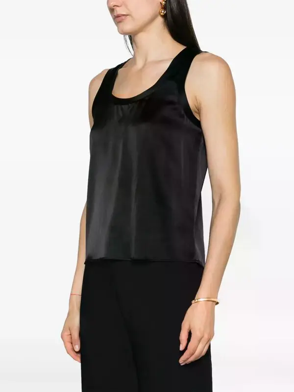 Maje Silk Sleeveless Round Neck Vest Top - Black