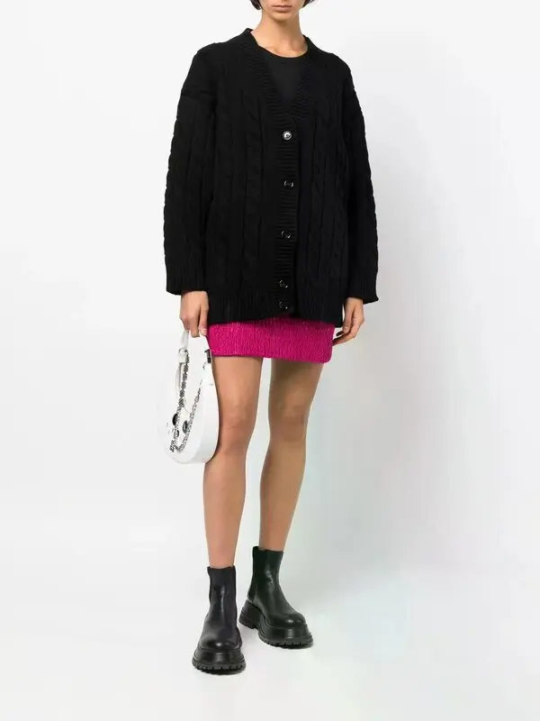 Prada V-neck Cable Knit Cardigan