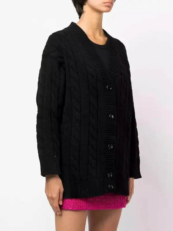 Prada V-neck Cable Knit Cardigan