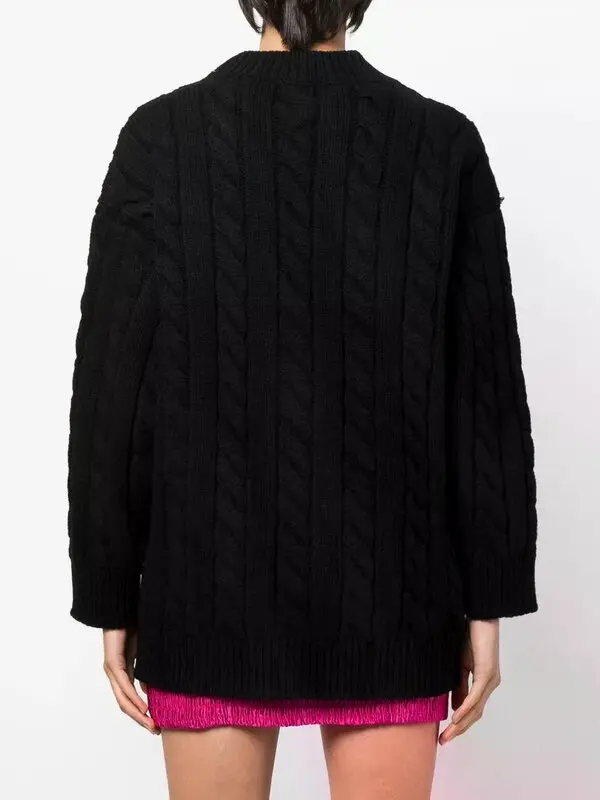Prada V-neck Cable Knit Cardigan
