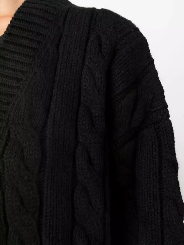 Prada V-neck Cable Knit Cardigan