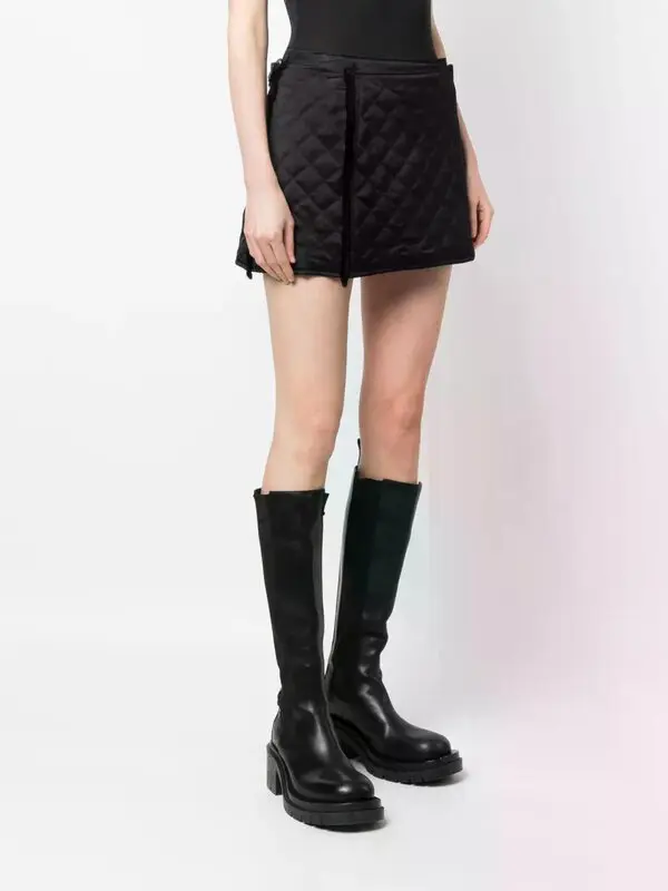 DURAZZI MILANO Quilted Wrap Mini Skirt - Black