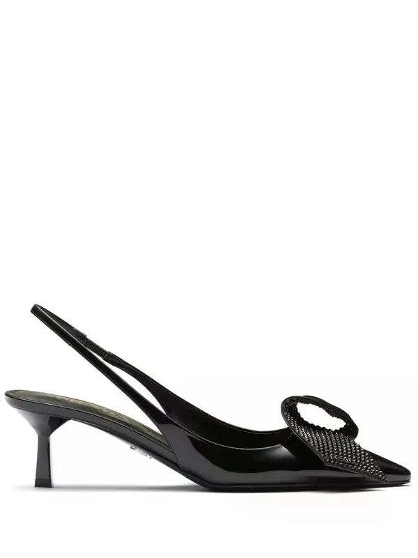 Prada 55mm Crystal-embellished Slingback Pumps