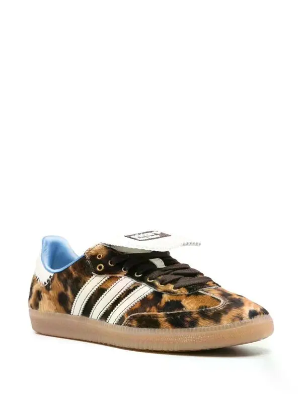 Adidas X Wales Bonner Samba Leopard Print Calf Leather Sneakers