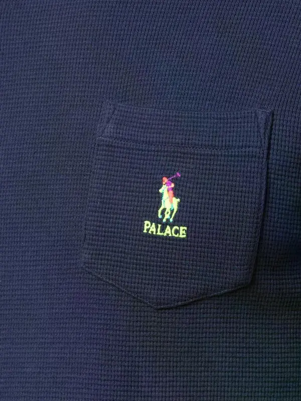 PALACE X Ralph Lauren Waffle Pocket Tee - Blue