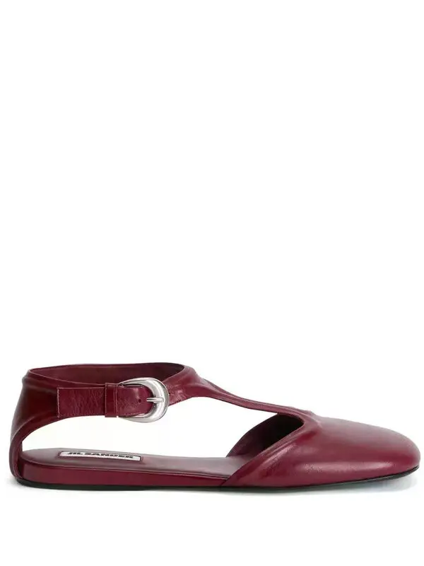 JIL SANDER Mary Jane Ballerina Shoes - Red