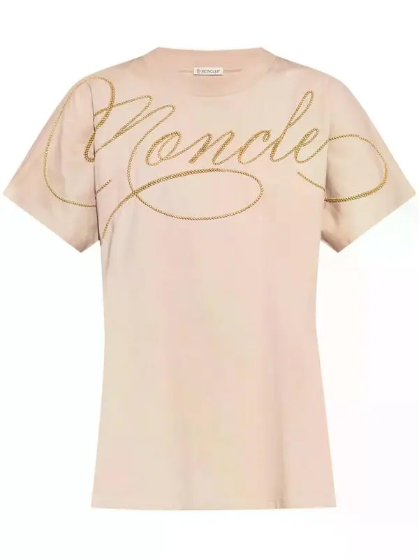 Moncler Embroidered Cursive Logo T-shirt