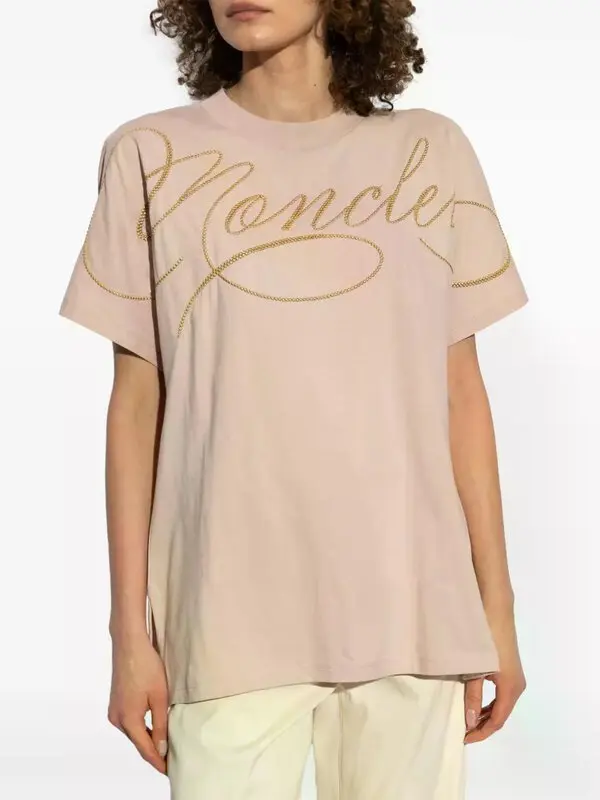 Moncler Embroidered Cursive Logo T-shirt
