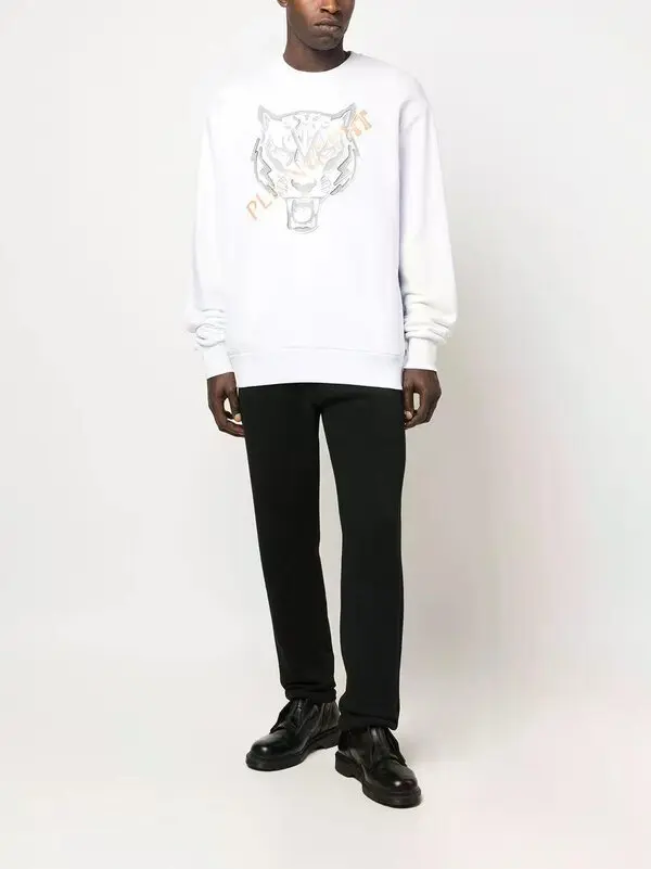 PLEIN SPORT Tiger-head Long-sleeve Sweatshirt