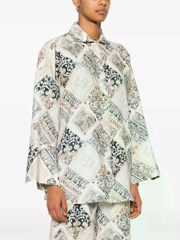 Eleventy Printed Linen Shirt