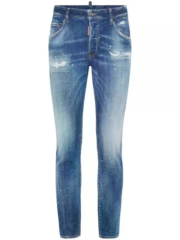 Dsquared2 Distressed Tapered-leg Denim Trousers