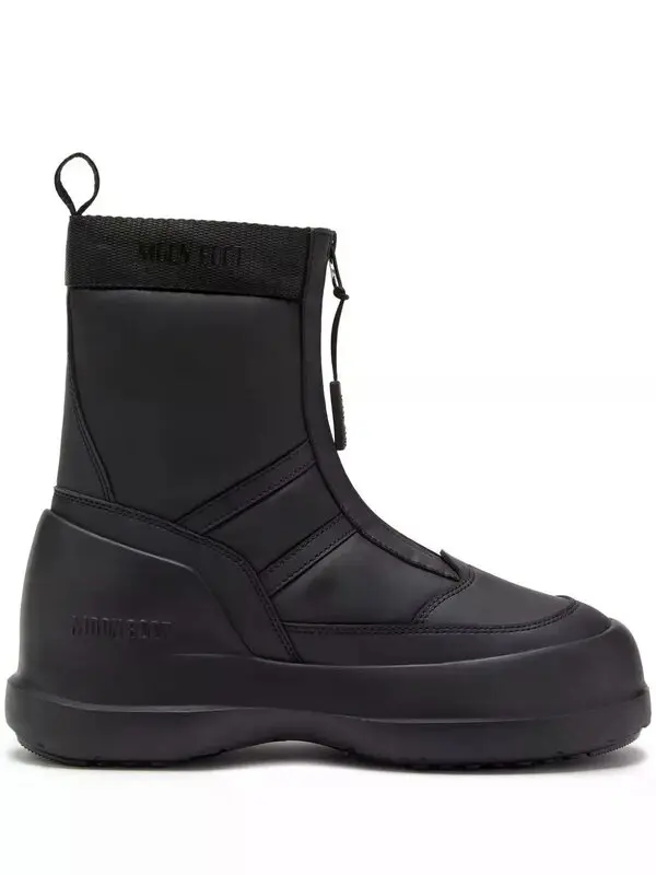 Moon Boot Luna Logo-print Zip-up Boots - Black
