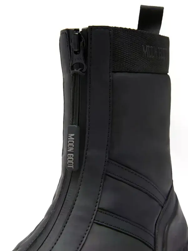 Moon Boot Luna Logo-print Zip-up Boots - Black