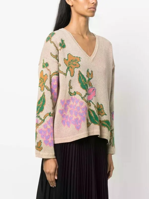 TWINSET Floral Intarsia-knit Jumper