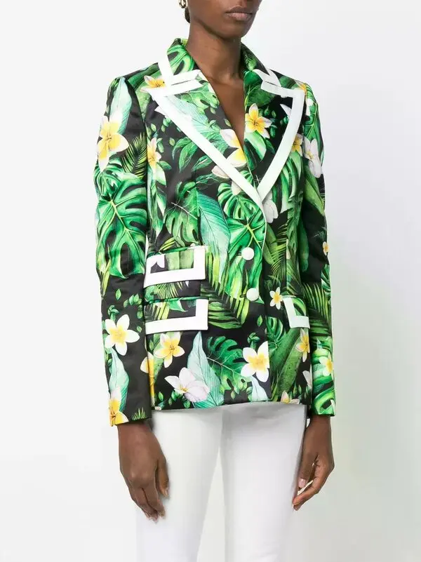 Philipp Plein Floral Print Single-breasted Blazer