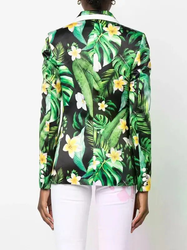 Philipp Plein Floral Print Single-breasted Blazer