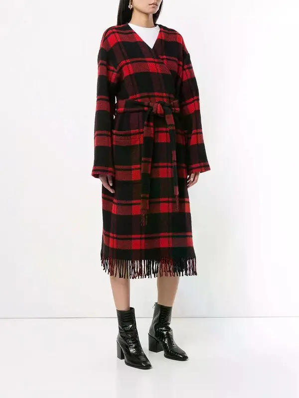 MACGRAW Checked Alpaca Wool Coat