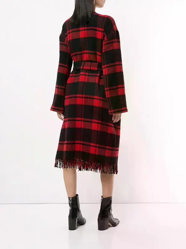 MACGRAW Checked Alpaca Wool Coat