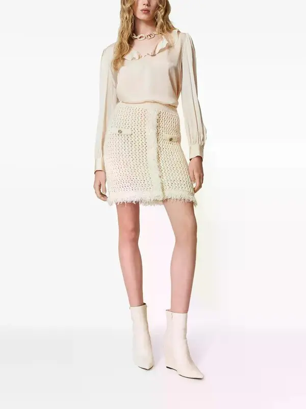 TWINSET Mesh-knit Mini Skirt