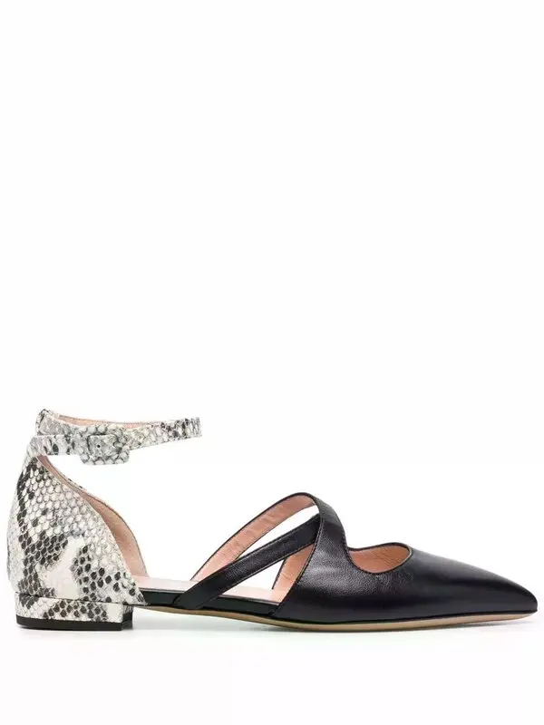 Bally Python Print Detail Pointed Pumps - Black