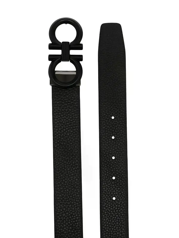FERRAGAMO Reversible Gancini Belt - Black
