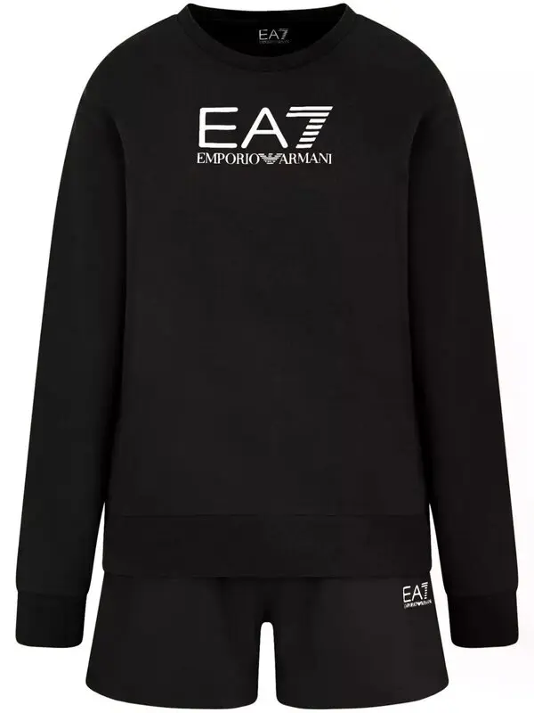 EA7 Logo Print Track Shorts