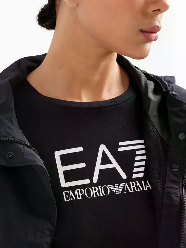 EA7 Logo Print Track Shorts