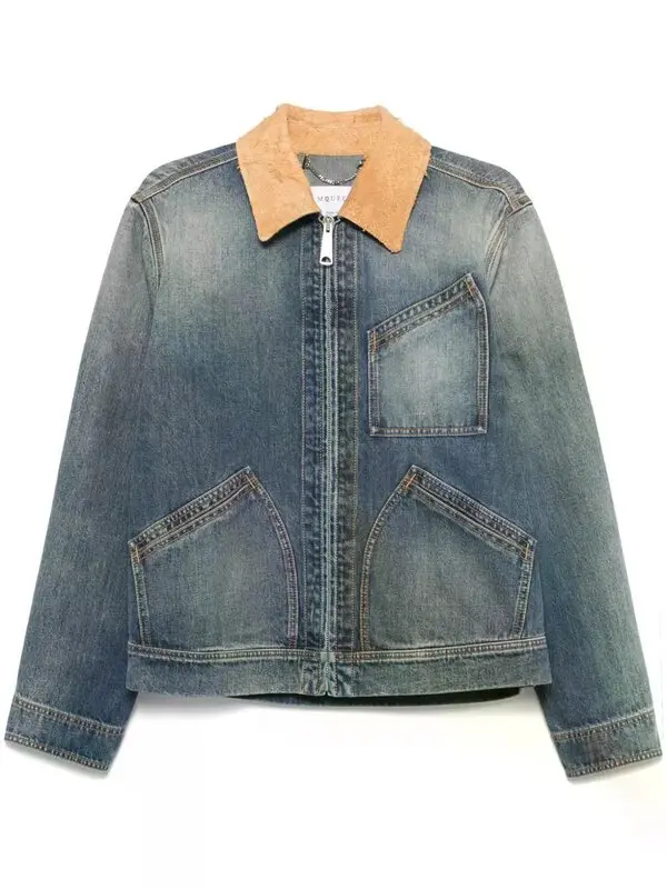 Alexander McQueen Denim Jacket With Contrasting Collar