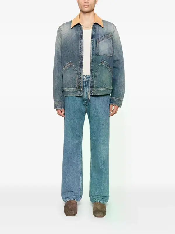 Alexander McQueen Denim Jacket With Contrasting Collar