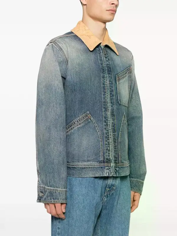 Alexander McQueen Denim Jacket With Contrasting Collar