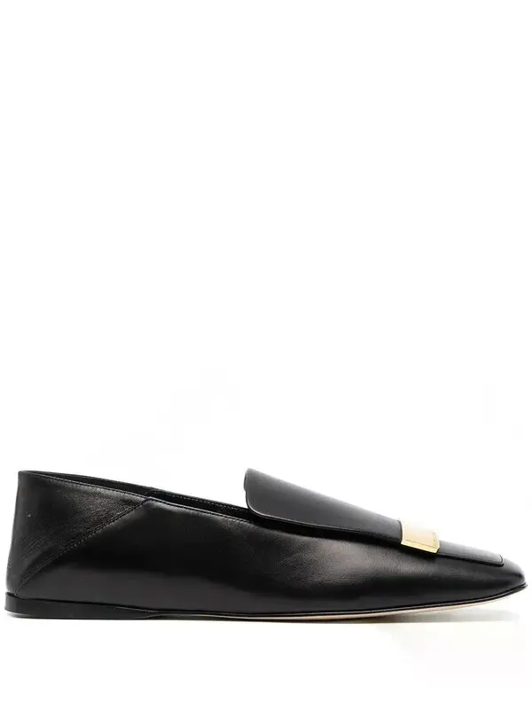 SERGIO ROSSI Square-toe Loafers With Gold-tone Hardware